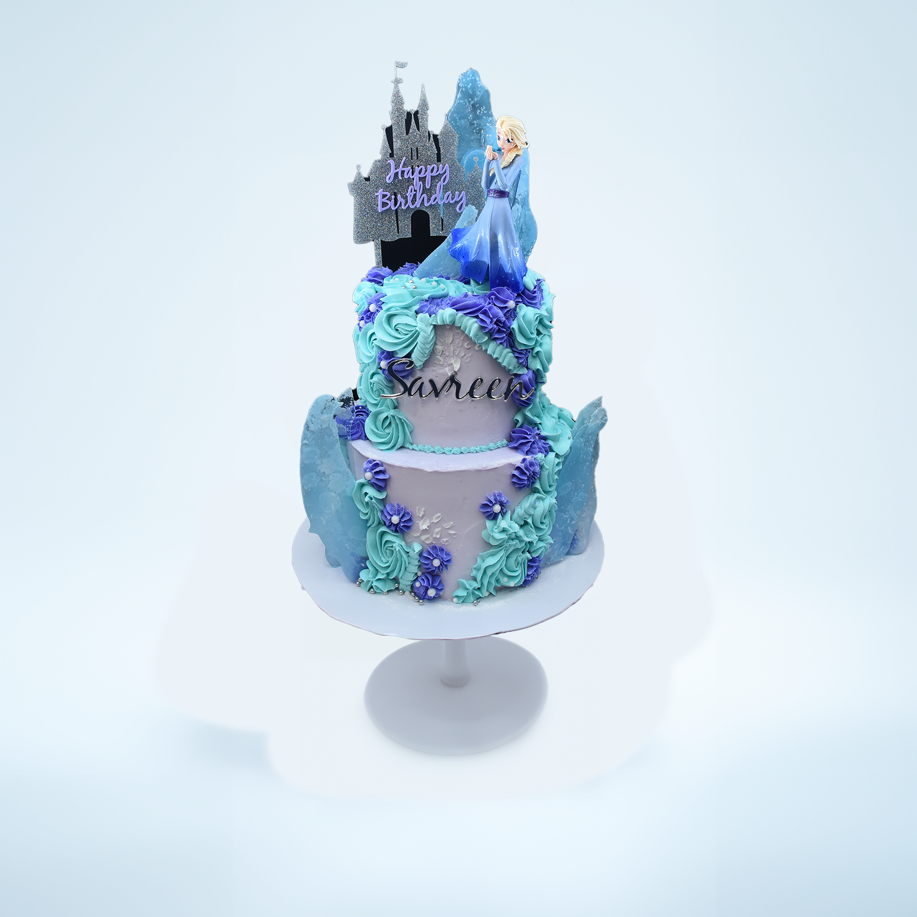 Frozen Elsa Castle Cake with Custom Toppers (Available in Buttercream ...