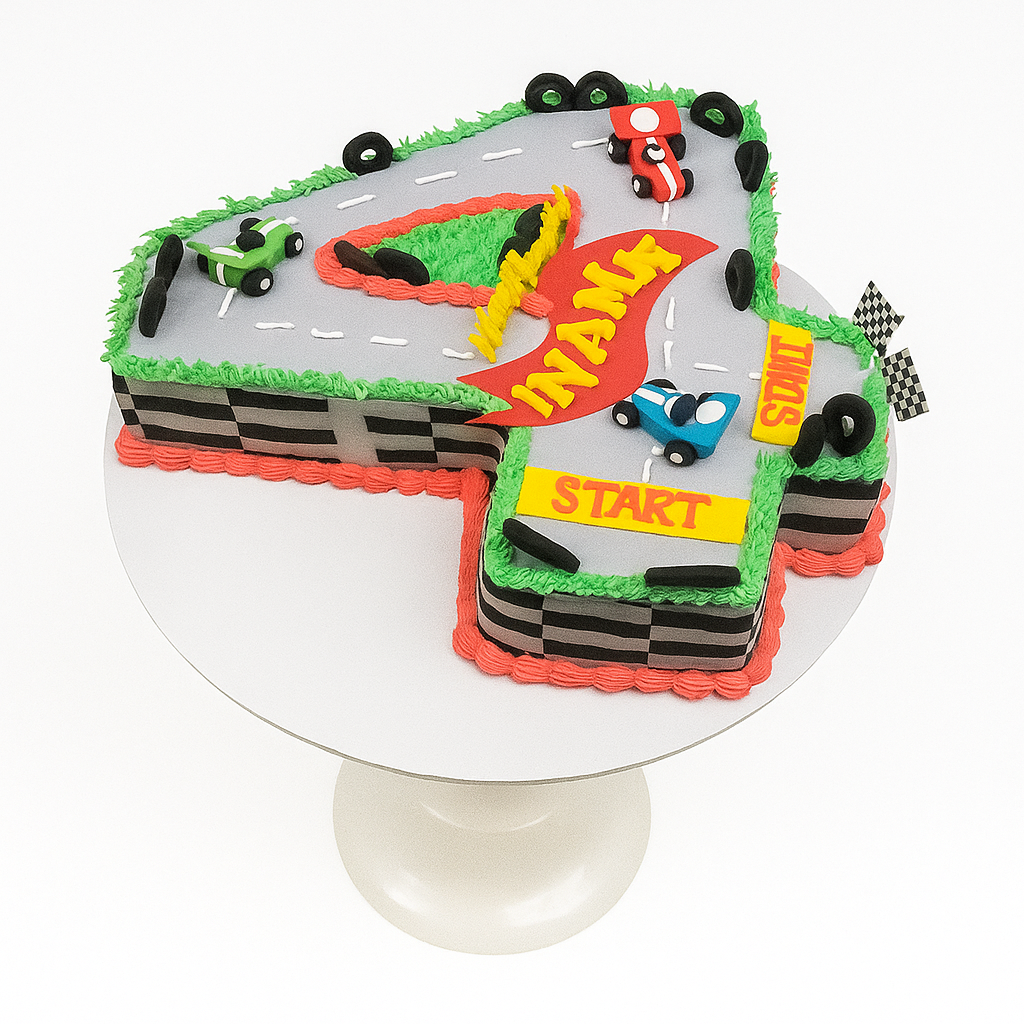 Speed Racer Number Cake – Isher Eggless Bakers