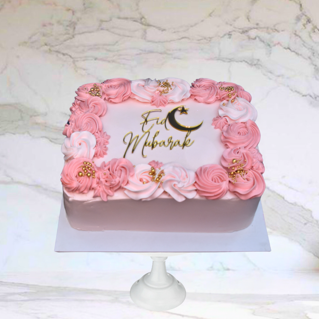 Squared Rosette Cake ( excluding custom topper ) – Isher Eggless Bakers