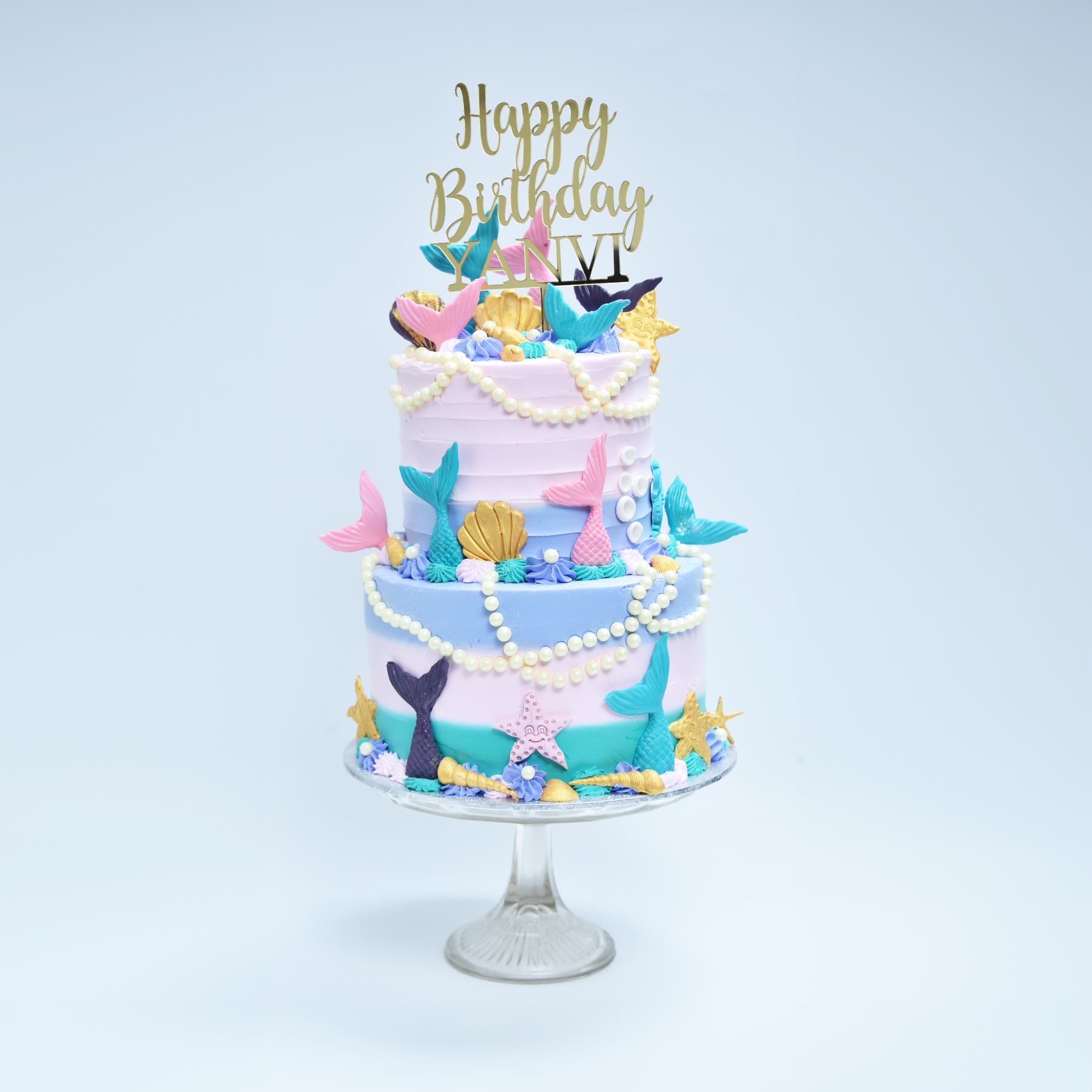 Mystical Mermaid Cake (excludes custom topper) – Isher Eggless Bakers