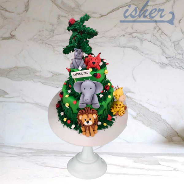 Safari Custom Cake 10" + 6" (Available in Buttercream or Fondant icing ...