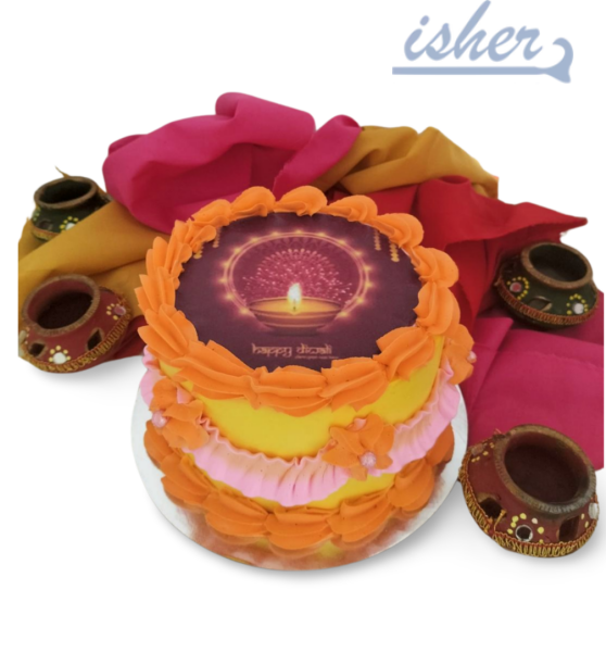 Traditional Diya Cake – Isher Eggless Bakers